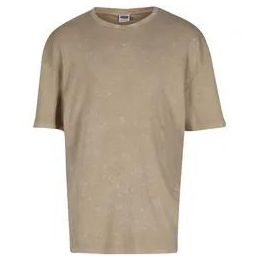 T-Shirt Urban Classics "Urban Classics Washed Rib Tee", Damen, Gr. M, unionbeige, 95% Baumwolle, 5% Elasthan, unifarben, oversize, Rundhals, Shirts T-Shirt