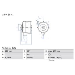 Bosch Generator 0986034220 f&uuml;r VW