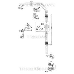 TRISCAN Hochdruck-/Niederdruckleitung, Klimaanlage 901016004 vorne f&uuml;r FORD