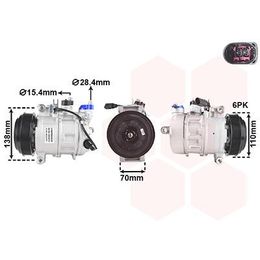 Van Wezel Kompressor, Klimaanlage 0301k712 f&uuml;r Audi Porsche