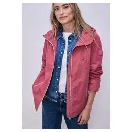 Windbreaker Street One, Damen, Gr. 38, desert berry, Stoff, Obermaterial: 60% Polyester, 40% Nylon; Futter: 100% Polyester, unifarben, comfort fit normal, ohne Ausschnitt, B&uuml;ndchen, Jacken Windbreaker, mit Kapuze mit Tunnelzugband