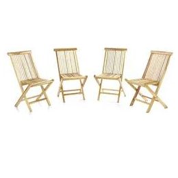 Gartenstuhl Vcm "4er Gartenstuhl Hochlehner Klappstuhl Holz Teak", braun, Obermaterial: 100% Holz Wood., St&uuml;hle, Gartenstuhl