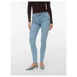 V&eacute;ro Moda Skinny-fit-Jeans VERO MODA "VMPOLLY MR SKINNY JEANS RA3056 NOOS", Damen, Gr. XL, L&auml;nge 32, light blau denim, Denim/Jeans, Obermaterial: 98% Baumwolle, 2% Elasthan, unifarben, skinny fit lang, Jeans, Baumwollmischung, skinny fit, regular waist