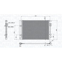 MAGNETI MARELLI Kondensator, Klimaanlage 350203100800 f&uuml;r HYUNDAI
