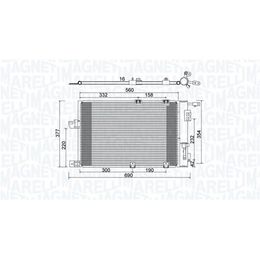 MAGNETI MARELLI Kondensator, Klimaanlage 350203927000 f&uuml;r Opel Vaughall
