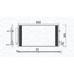 MAGNETI MARELLI Kondensator, Klimaanlage 350203173000 f&uuml;r JEEP ALFAROME/Fiat/LANCI Chrysler