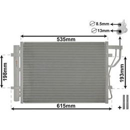Van Wezel Kondensator, Klimaanlage 83005206 f&uuml;r KIA