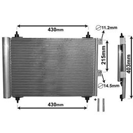 Van Wezel Kondensator, Klimaanlage 09005241 f&uuml;r Citro&euml;n