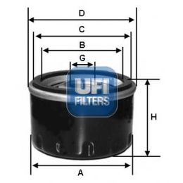 UFI &Ouml;lfilter 2348200 Anschraubfilter 82mm Gewindema&szlig;1 1/2-16 UNF f&uuml;r VAG MWM