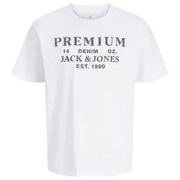 Jack & Jones T-Shirt JACK & JONES "JPRBLUCALVIN SS TEE FST", Damen, Gr. L, wei&szlig;, Jersey, Obermaterial: 100% Baumwolle, bedruckt, regular fit normal, Rundhals, Shirts T-Shirt
