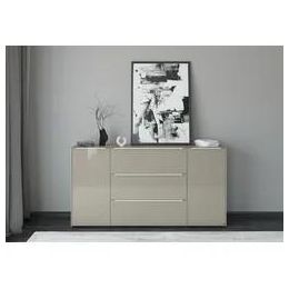 Sideboard "Reno", taupe matt lack, glas taupe glanz, B:182cm H:94cm T:42cm, Glas, Holzwerkstoff, SET ONE BY Musterring, Sideboards, Sideboard, Mit Gleitern und in verschiedenen Farben erh&auml;ltlich