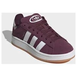 Sneaker Adidas ORIGINALS "CAMPUS 00S", M&auml;dchen, Gr. 36, rot (maroon, ftwr wei&szlig;, gum 2), Leder, Synthetik, Schuhe Sneaker, f&uuml;r Kinder und Jugendliche, mit Gummilaufsohle, mit Schn&uuml;rung
