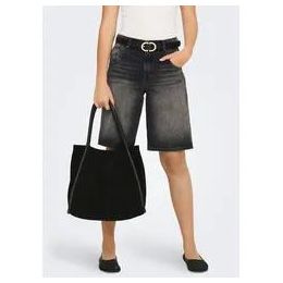 Jeansbermudas Only "ONLMATE REG BAGGY LONG SHORTS DNM NOOS", Damen, Gr. M, N-Gr, washed schwarz, Denim/Jeans, Obermaterial: 100% Baumwolle, unifarben, kurz, Jeans, Baumwolle, Regular Waist