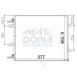 MEAT & DORIA MEAT & DORIA Kondensator, Klimaanlage 991266 f&uuml;r Opel Vaughall RENAULT