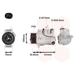 Van Wezel Kompressor, Klimaanlage 3000k431 f&uuml;r MERCEDES-BENZ
