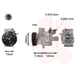 Van Wezel Kompressor, Klimaanlage 4000k317 f&uuml;r CITRO&Euml;N/PEUGEOT PEUGEOT