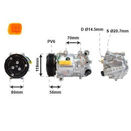 Van Wezel Kompressor, Klimaanlage 4000k322 f&uuml;r CITRO&Euml;N/PEUGEOT PEUGEOT