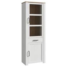 Highboard FORTE "Bohol, Vitrine, 1 Glast&uuml;re,1 SK, 1 T&uuml;re", riviera eiche, sibiu l&auml;rche hell, B:71,7cm H:205,4cm T:42cm, Glas, Spanplatte, Sideboards, Highboard, B/H/T 71,7/205,4/42 cm Beleuchtung optional bestellbar