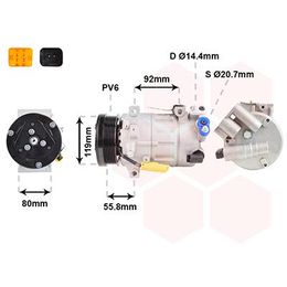 Van Wezel Kompressor, Klimaanlage 0900k282 f&uuml;r Citro&euml;n/Peugeot DS