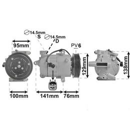 Van Wezel Kompressor, Klimaanlage 1800k417 f&uuml;r Ford Fiat Peugeot Citro&euml;n/Peugeot
