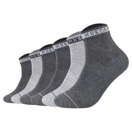 Kurzsocken Mustang "Socken Casual Organic Cotton Quarter 6-Pack 6er Pack", Herren, Gr. 43-46, grau (dunkelgrau mix), Obermaterial: 55% Baumwolle CO. 41% Polyester PES. 2% Polyamid PA. 2% Elasthan EL., Socken