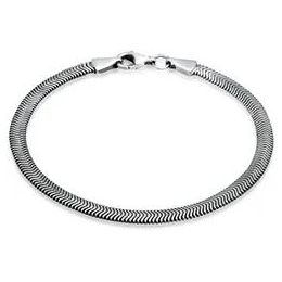 Armband Kuzzoi "Flach Elegant Schlangenkette Fischgr&auml;te 925 Silber" Gr. 21, schwarz, Armb&auml;nder, Herren, 21cm, ohne Stein, Silber 925 (Sterlingsilber), Silberarmband
