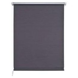 Seitenzugrollo Liedeco "Klemmfix-Thermo-Rollo Bambus Optik" Gr. 4, schwarz (anthrazit, bambus), B:45cm H:150cm, Polyester, Rollos, Seitenzugrollo