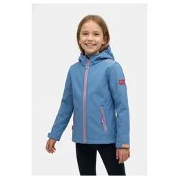 Softshelljacke Trollkids "GIRLS TROLLFJORD JACKET", Kinder, Gr. 98, cornflower, violet sorbet, Softshell, Obermaterial: 94% Polyester, 6% Elasthan, normal, Jacken Softshelljacke, f&uuml;r Kinder und Jugendliche, sportlicher Stil, winddicht
