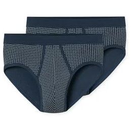 Slip Schiesser "Original Classics", Herren, Gr. 10, 800, blau, Feinripp, Obermaterial: 100% Baumwolle, eng, Unterhosen Slip, mit kontrastfarbenem Karomuster