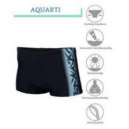 Badehose AQUARTI "Badehose Aquarti Herren Badehose Kurz Sportlich Streifen", Damen, Gr. 3XL, N-Gr, blau (13717c schwarz, blau), Obermaterial: 80% Polyamid PA. 20% Elasthan EL., Badehosen Badehose