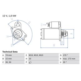 Bosch Starter 0986025290 f&uuml;r MAZDA