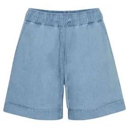 Shorts oxmo "Jeansshorts OXLillith", Damen, Gr. 44, N-Gr, blau (light blau denim), Obermaterial: 98% Baumwolle CO. 2% Elasthan EL., Hosen Shorts