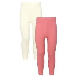 Leggings TUPTAM "Leggings Baby M&auml;dchen Lange Leggings 2er Pack", M&auml;dchen, Gr. 86, N-Gr, rot (beerenrot, pastellgelb), Obermaterial: 95% Baumwolle CO. 5% Elasthan EL., Hosen Leggings
