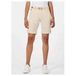 Bermudas Ragwear "YOTO", Damen, Gr. 28, N-Gr, ecru, Web, Obermaterial: 98% Baumwolle, 2% Elasthan, unifarben, kniefrei, Hosen Bermudas, Elastischer Twill, leicht gepeached und mit G&uuml;rtel