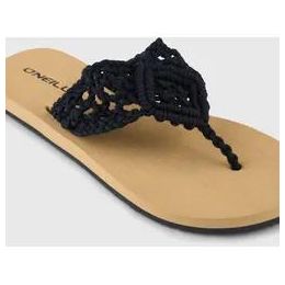 O`Neill Zehentrenner O'NEILL "DITSY CROCHET SANDALS", Damen, Gr. 37, schwarz out, Synthetik, Schuhe Zehentrenner, Sommerschuh, Sandale, Schlappen, mit Gummilaufsohle