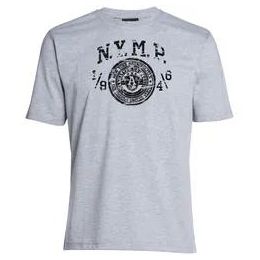 T-Shirt Ahorn Sportswear "MANHATTEN UNIVERSITY", Damen, Gr. 8XL, grau, 80% Baumwolle, 20% Polyester, bedruckt, normal, Rundhals, Shirts T-Shirt, mit Front-Print und Rundhals-Ausschnitt