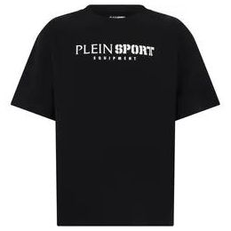 T-Shirt Plein Sport "Round Neck T-Shirt Reflective Scratch", Damen, Gr. 4XL, 02, schwarz, Stoff: 92% Baumwolle, 8% Elasthan, Shirts T-Shirt