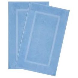 Badematte HAMMETEX "Hotelmatte, Duschvorleger", hellblau, H:5mm, Baumwolle, Badematten, Badematte, 2-teiliges Set, einfarbig, 100% Baumwolle