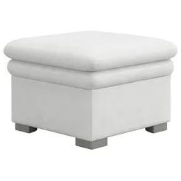 Hocker COTTA "Leandra", altwei&szlig;, B:65cm H:46cm T:65cm, NaturLEDER: Bitte beachten Sie, dass Lederbez&uuml;ge mehr N&auml;hte aufweisen als Stoffbez&uuml;ge.;Kunstleder Softlux;NaturLEDER (echtes Rindsleder) im Sitz. Korpus in passendem Kunstleder Softlux bezogen;Luxus-Microfaser (100% Polyester), Hocker, Hocker, Polstergarnitur, auch als Set erh&auml;ltlich
