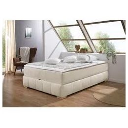 Boxbett OTTO HOME "Wehma ohne Kopfteil inkl. Bettkasten, auch in &Uuml;berl&auml;nge erh&auml;ltlich", beige, Komplettbetten, Struktur, Liegefl&auml;che B/L: 140cm x 200cm, Gewicht bis: 100 kg H3, 7-Zonen-Tonnentaschen-Federkernmatratze, in H2, H3 & H4 w&auml;hlbar, inklusive Topper, B:144cm L:204cm