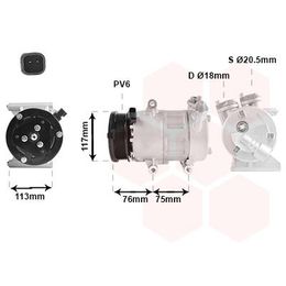 Van Wezel Kompressor, Klimaanlage 0200k185 f&uuml;r ROV/TRI/JAG/AUS/MG LAND ROVER