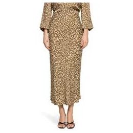 Maxirock Betty Barclay "Damen mit Leoprint", Damen, Gr. 46, beige, khaki, Satin, Obermaterial: 100% Viskose, figurumspielend lang, R&ouml;cke Maxirock