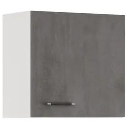 H&auml;ngeschrank IMPULS K&Uuml;CHEN "Prag", in drei Breiten, H&ouml;he: 57,9 cm", grau (beton, optik schiefer dunkelgrau), B:60cm H:57,9cm T:34,2cm, Dekorfolie, Holzwerkstoff, Schr&auml;nke, H&auml;ngeschrank, vormontiert, mit Dreht&uuml;r und einem verstellbaren Fachboden