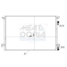 MEAT & DORIA MEAT & DORIA Kondensator, Klimaanlage 991008 f&uuml;r Opel Vaughall Fiat LANCIA