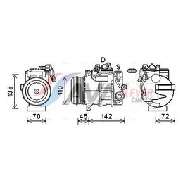 AVA QUALITY COOLING Kompressor, Klimaanlage msak683 f&uuml;r Mercedes