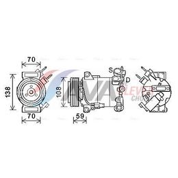 AVA QUALITY COOLING Kompressor, Klimaanlage fdak586 f&uuml;r Ford