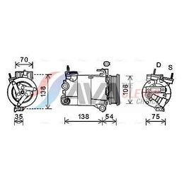 AVA QUALITY COOLING Kompressor, Klimaanlage fdak478 f&uuml;r LAND ROVER