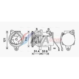 AVA QUALITY COOLING Kompressor, Klimaanlage mcak019 f&uuml;r SMART