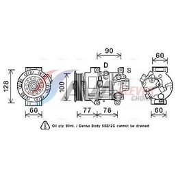 AVA QUALITY COOLING Kompressor, Klimaanlage toak584 f&uuml;r TOYOTA