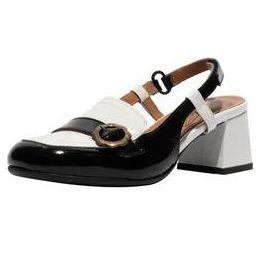Slingpumps Fly London "Fly London Sandalen Leder", Damen, Gr. 36, wei&szlig;, schwarz, Leder, Schuhe Slingpumps